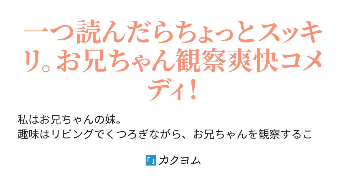 私はお兄ちゃんの妹。今日もリビングでお兄ちゃんを観察する。(比良) カクヨム