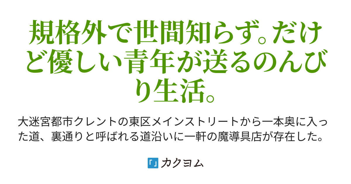 裏通りの魔導具店 ~大魔導師の弟子が送るのんびり生活~(とうもろこし@灰色のアッシュ書籍化) カクヨム