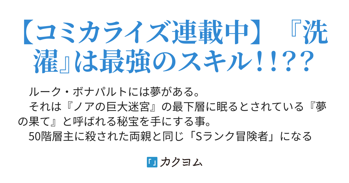 【洗濯】のダンジョン無双（夕） カクヨム