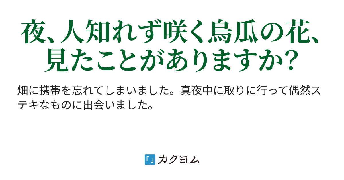 烏瓜の花（葉月りり） カクヨム