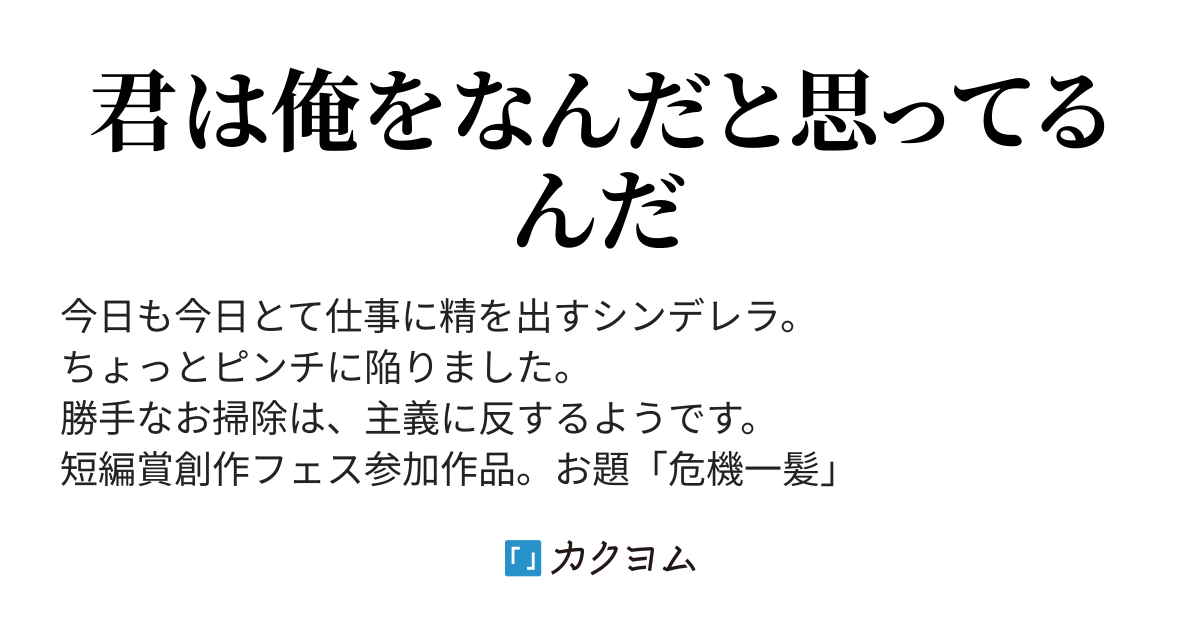 【危機一髪】シンデレラはお掃除をためらう（ながる） カクヨム