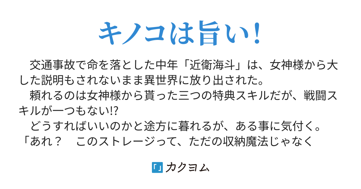 【100万pv突破感謝!】見た目は青年、中身はアラサーが異世界に降り立つ ~チートスキル「ストレージ」を携えて~(青山凪人) カクヨム